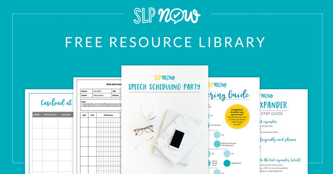 Check out the SLP Now Resource Library! It includes access to free ...