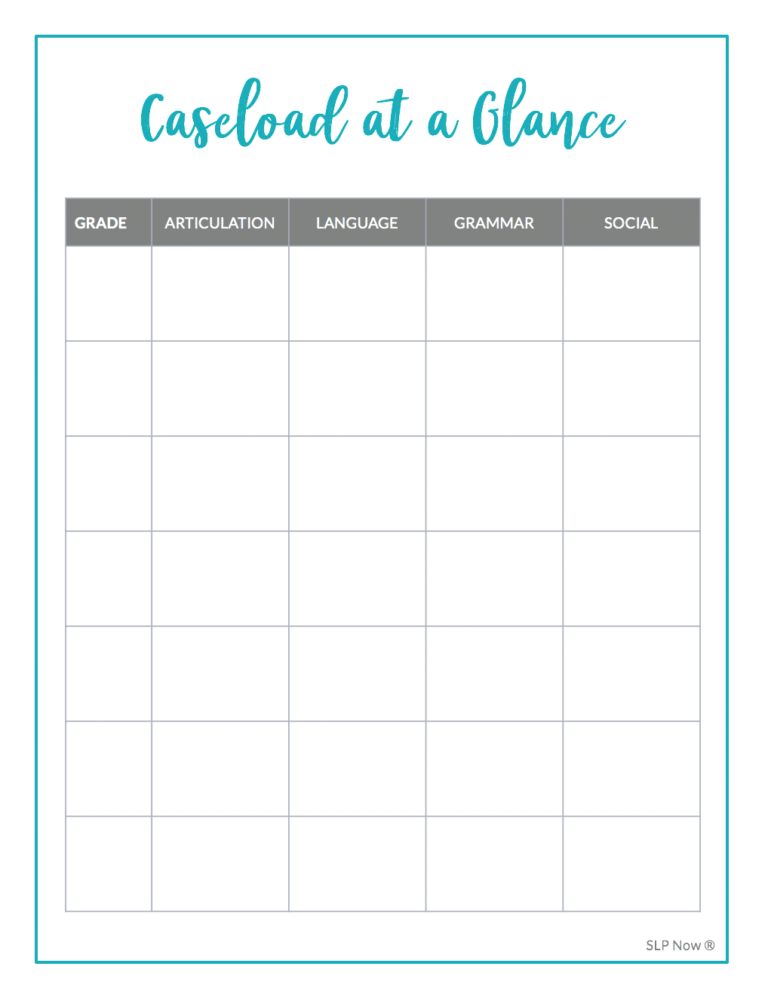 Free Caseload at a Glance | SLP Now®